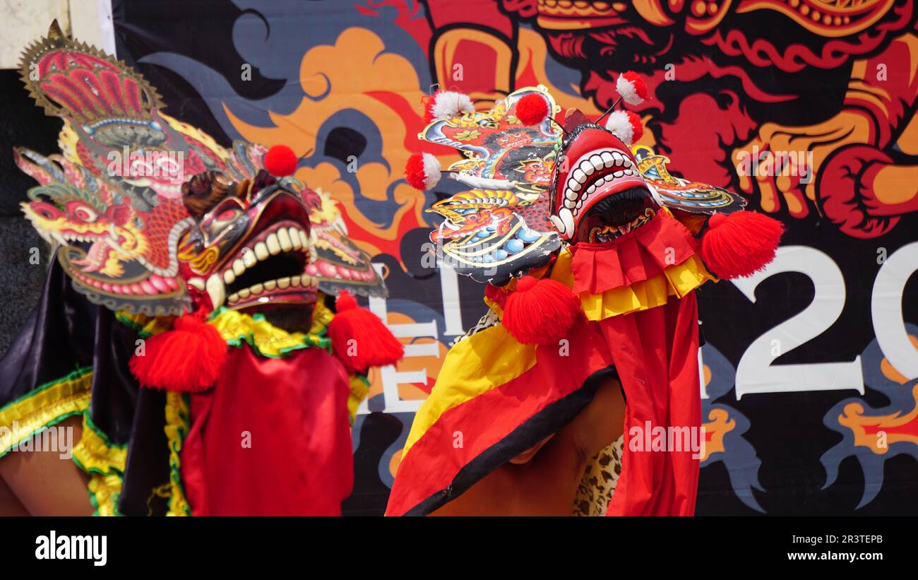 The perform of barong dance. Barong is one of the Indonesian ...