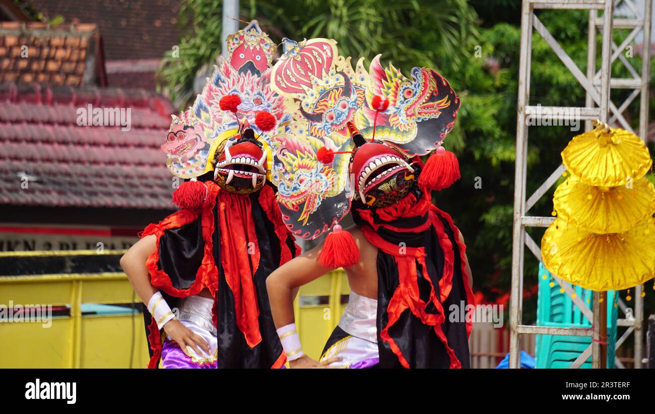 The perform of barong dance. Barong is one of the Indonesian ...