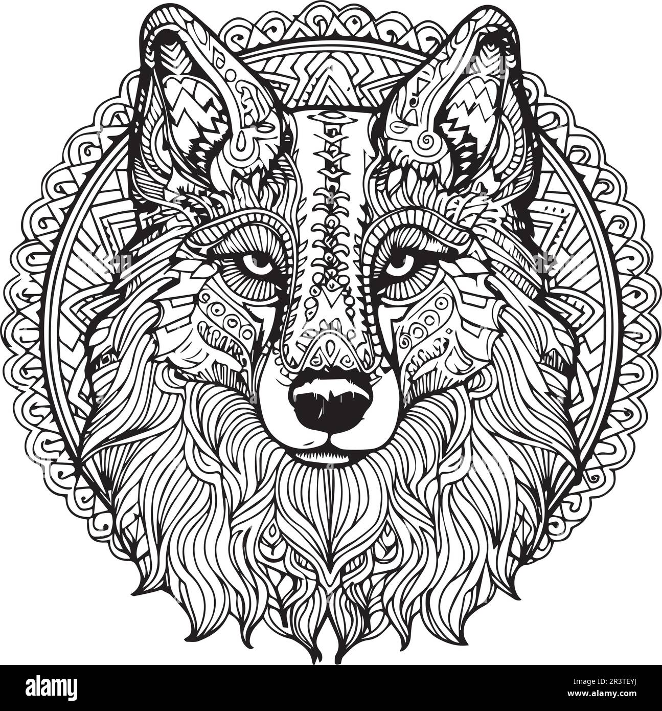 Wolf drawing Stock Vector Images - Alamy