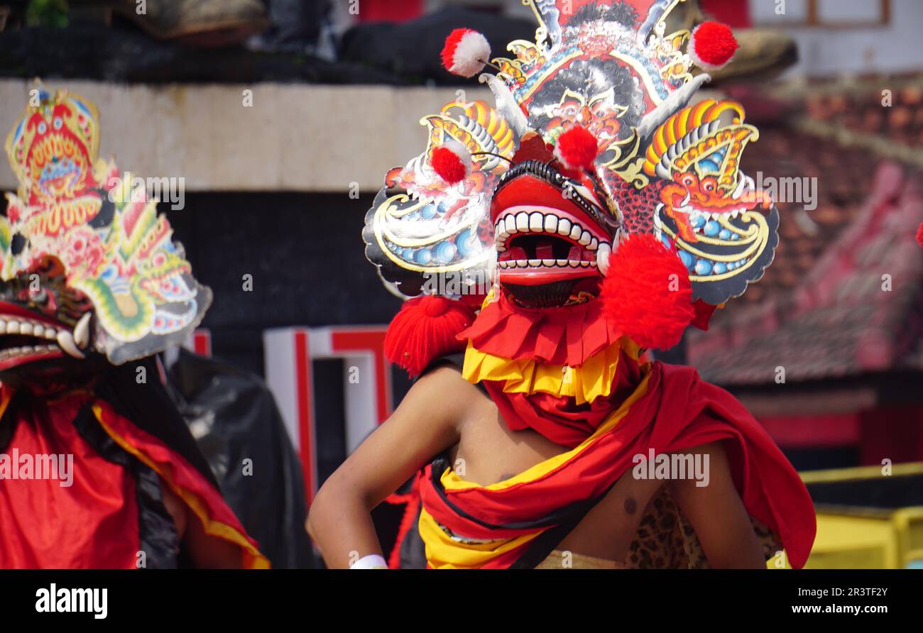 The perform of barong dance. Barong is one of the Indonesian ...