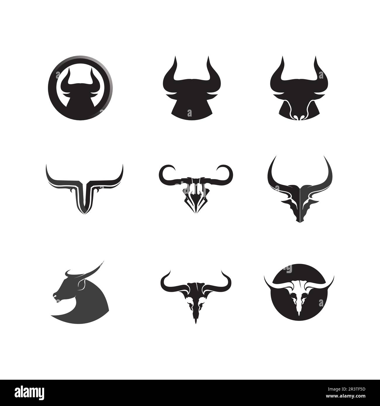Bull horn logo and symbol template icons app Stock Vector Image & Art ...