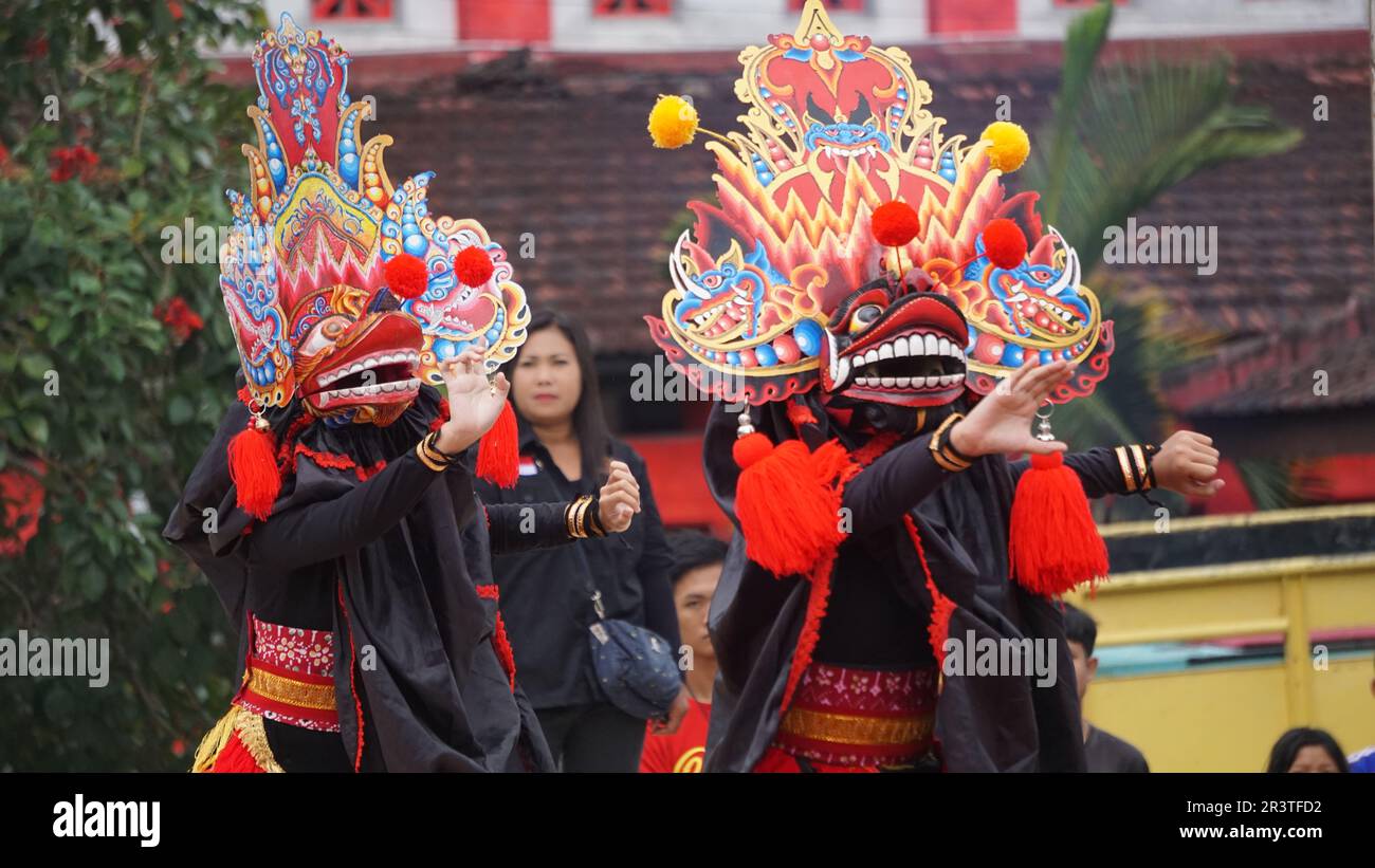The perform of barong dance. Barong is one of the Indonesian ...