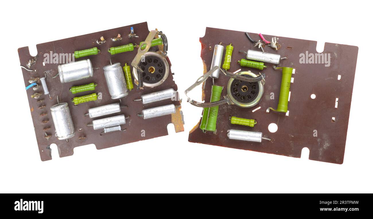 A broken old circuit board Stock Photo - Alamy