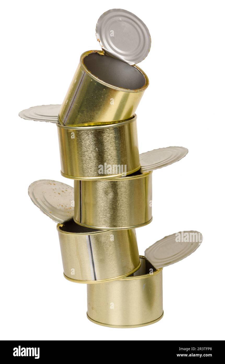 Stack of empty tins cans Stock Photo - Alamy