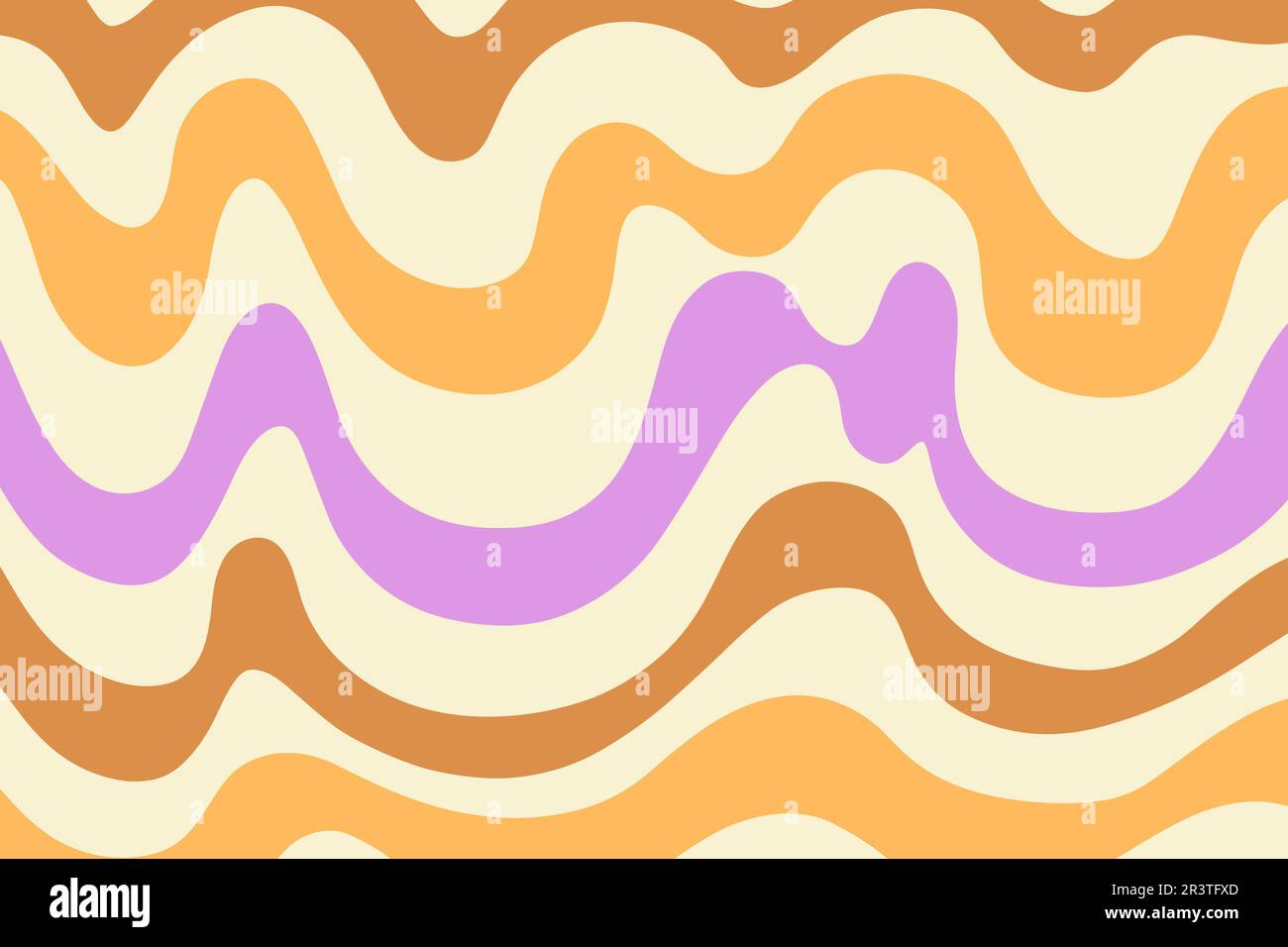 Retro Groovy Background, Trendy 70s Wavy Pattern Stock Vector Image ...