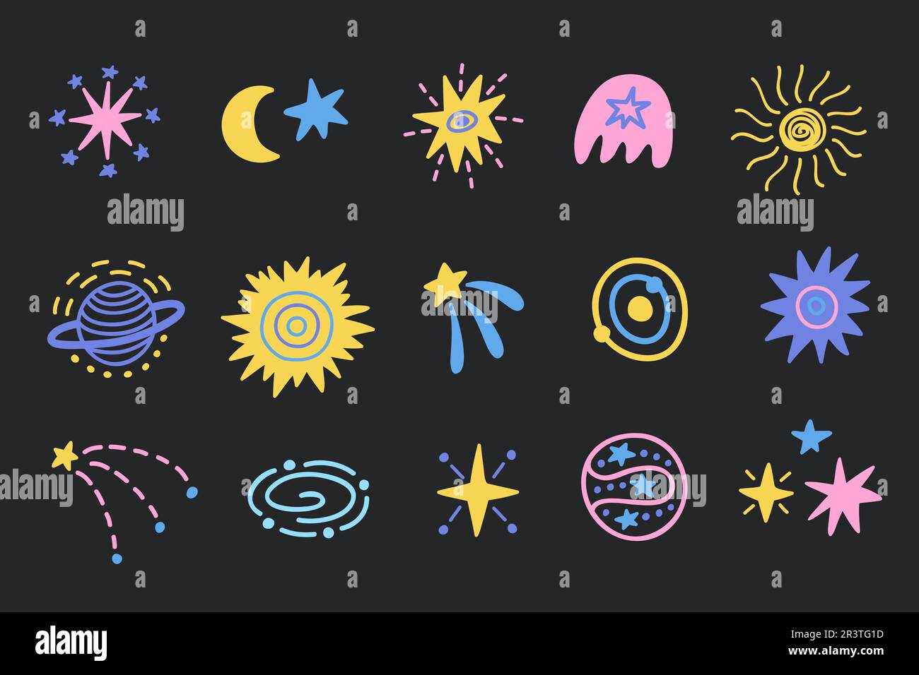 Space doodles for kids hi-res stock photography and images - Alamy