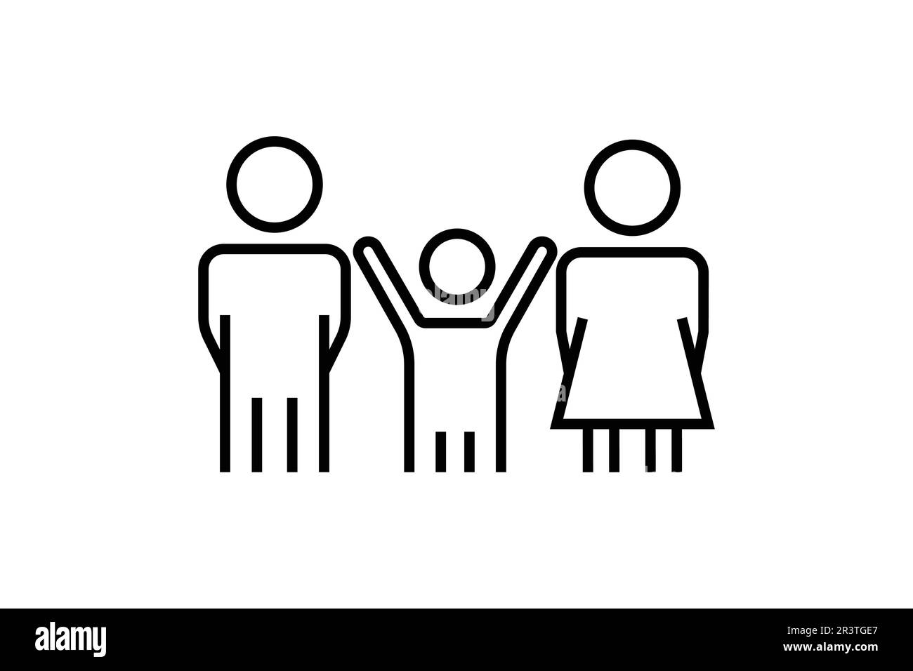 Family icon. father, mother, child. Line icon style design. Simple ...