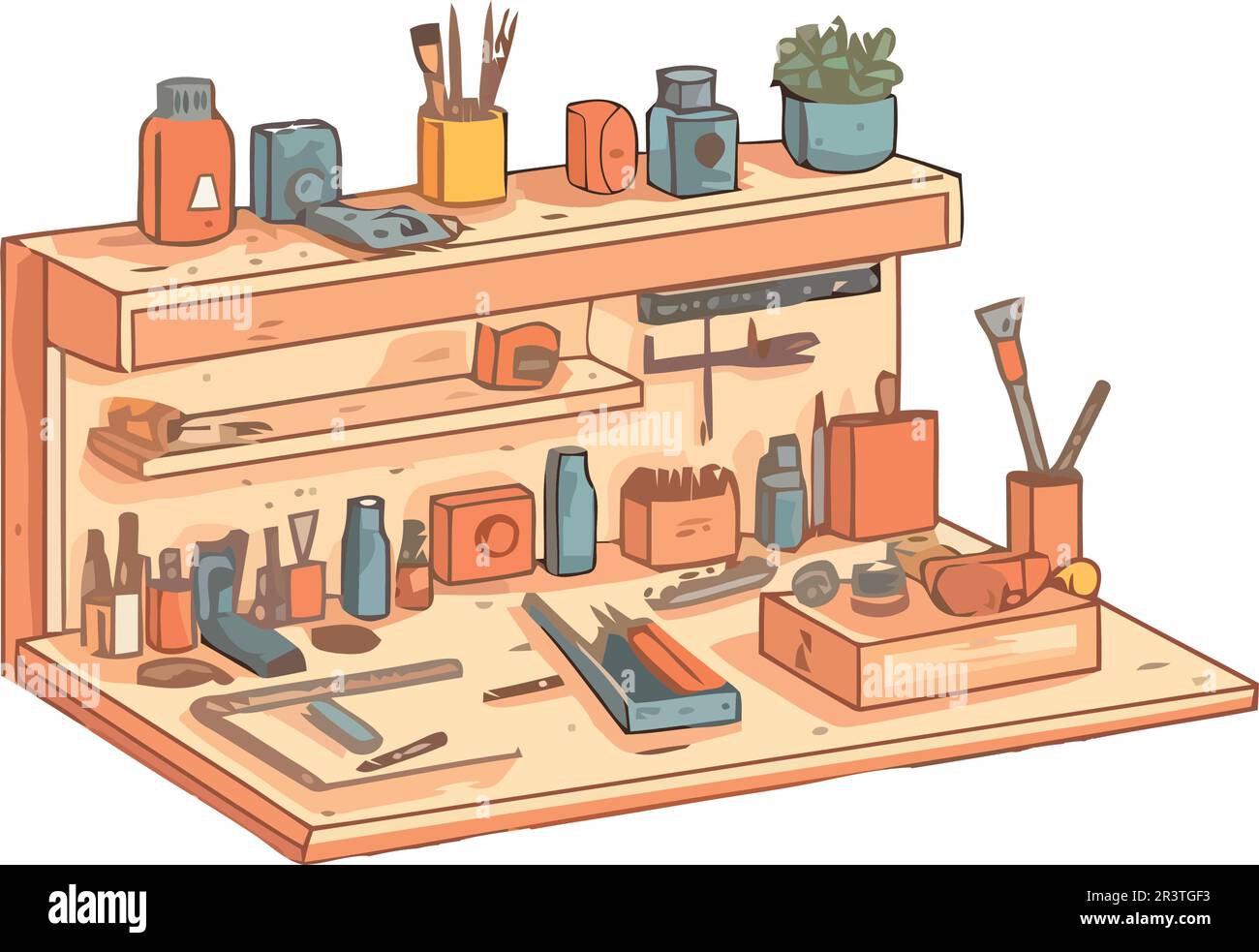 A carpenters toolbox the symbol of craftsmanship Stock Vector Image ...