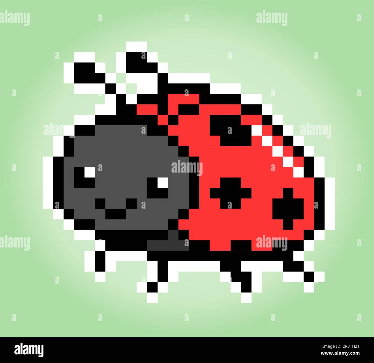 8-bit Pixel of ladybug. Animal pixels in vector Illustration for game ...