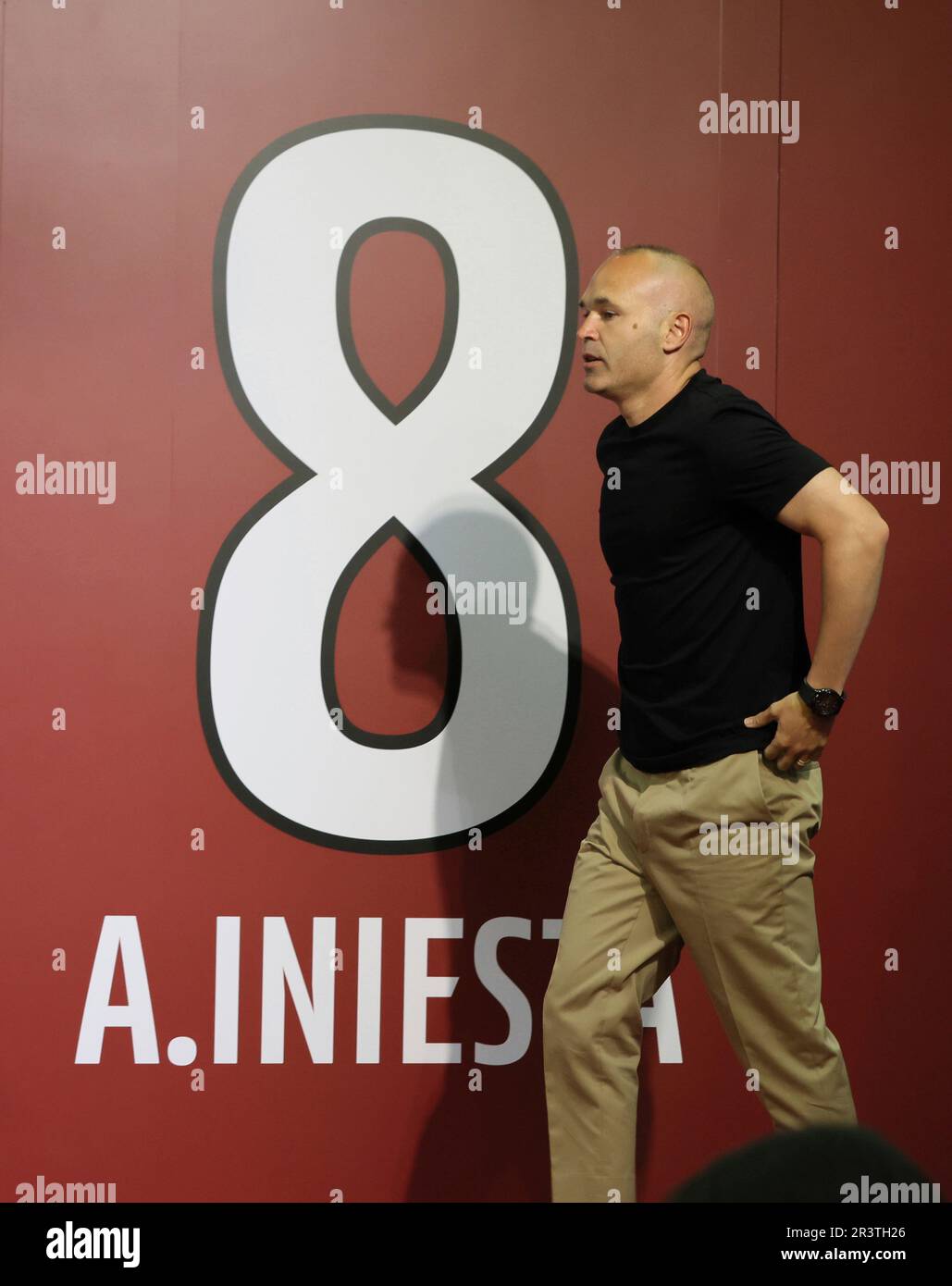 J1 League club Vissel Kobe Captain Andrés Iniesta attends a press ...