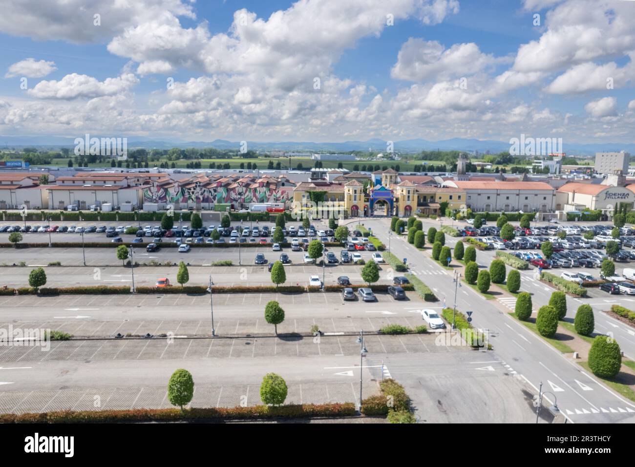 Fidenza, Italy - 20 may 2023 Fidenza Village Outlet luxury center close ...