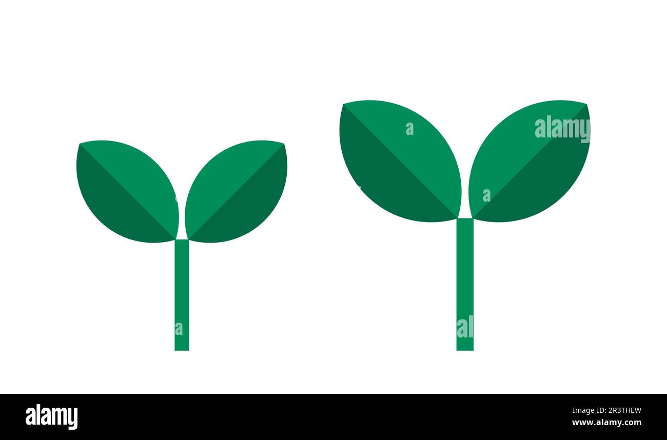 Plant seedlings green icons on white background. Vector illustration ...