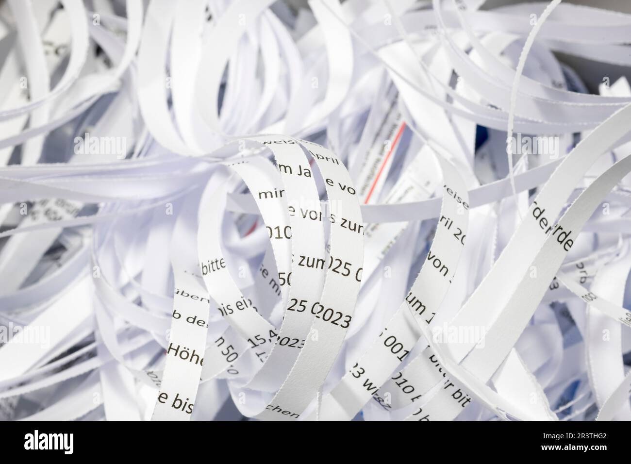 Paper strip documents made unrecognisable in the shredder Stock Photo ...