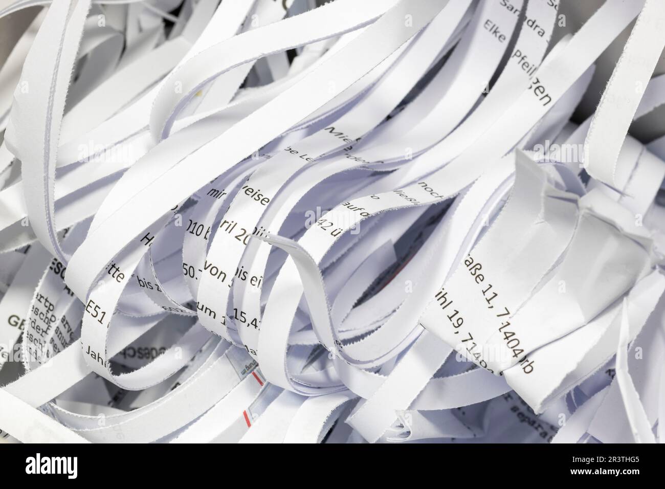 Paper strip documents made unrecognisable in the shredder Stock Photo ...