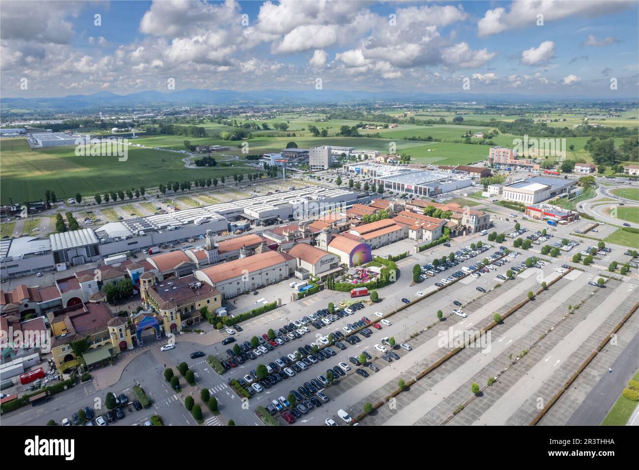 Fidenza, Italy - 20 may 2023 Fidenza Village Outlet luxury center close ...