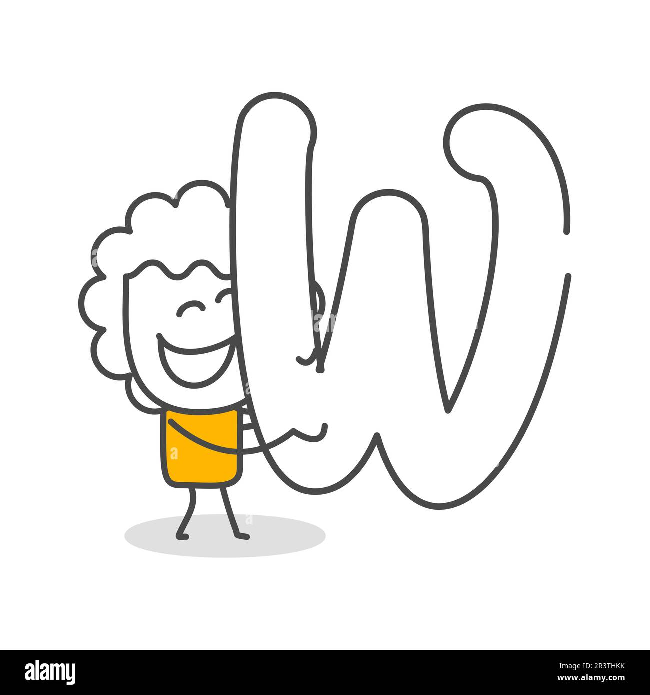 Stick figures. Alphabet. Isolated on white background. Hand drawn ...