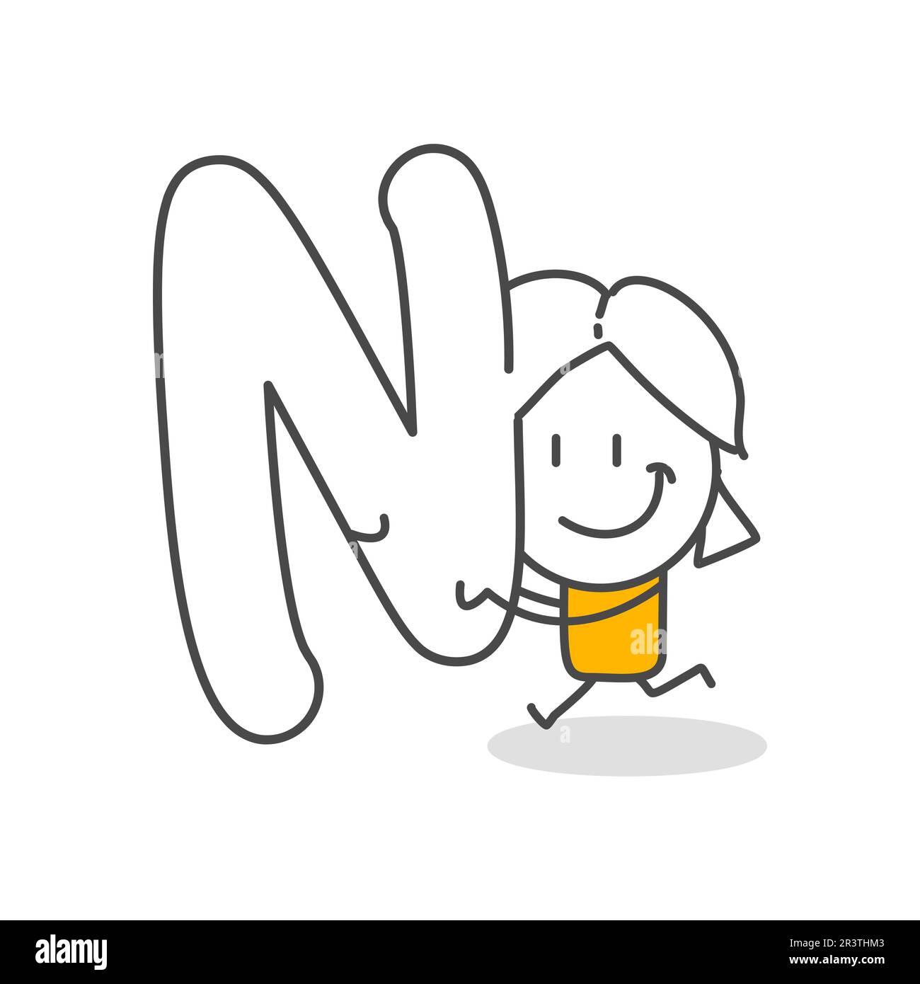 Stick figures. Alphabet. Isolated on white background. Hand drawn ...