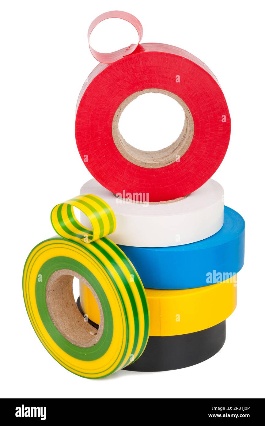 Multicolored insulating tapes roll Stock Photo - Alamy