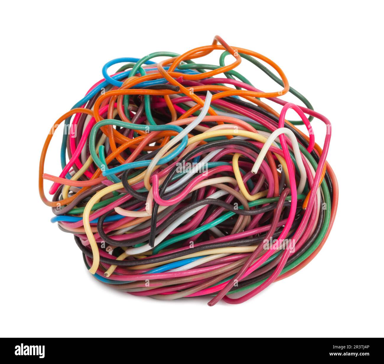 Tangled wire isolated on white Stock Photo - Alamy