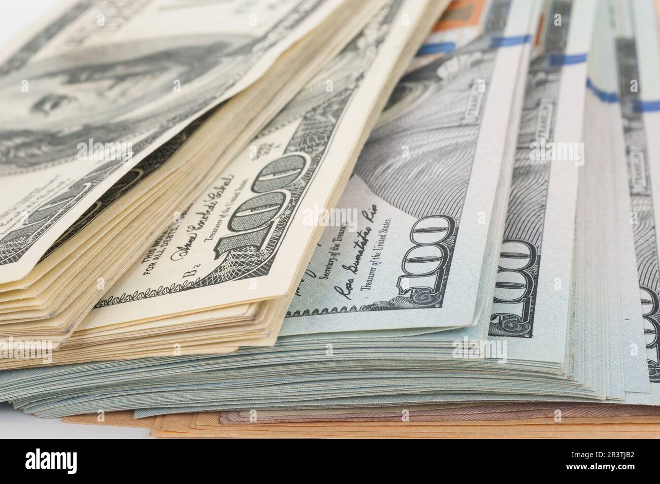 Stack of money american hundred dollar bills Stock Photo - Alamy