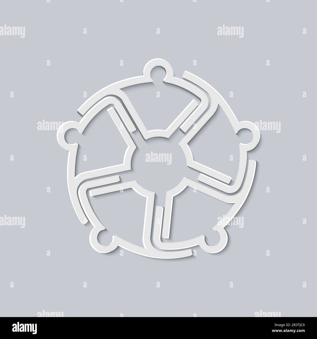 Unified Synergy White Paper Effect Teamwork Vector Illustration Icon ...