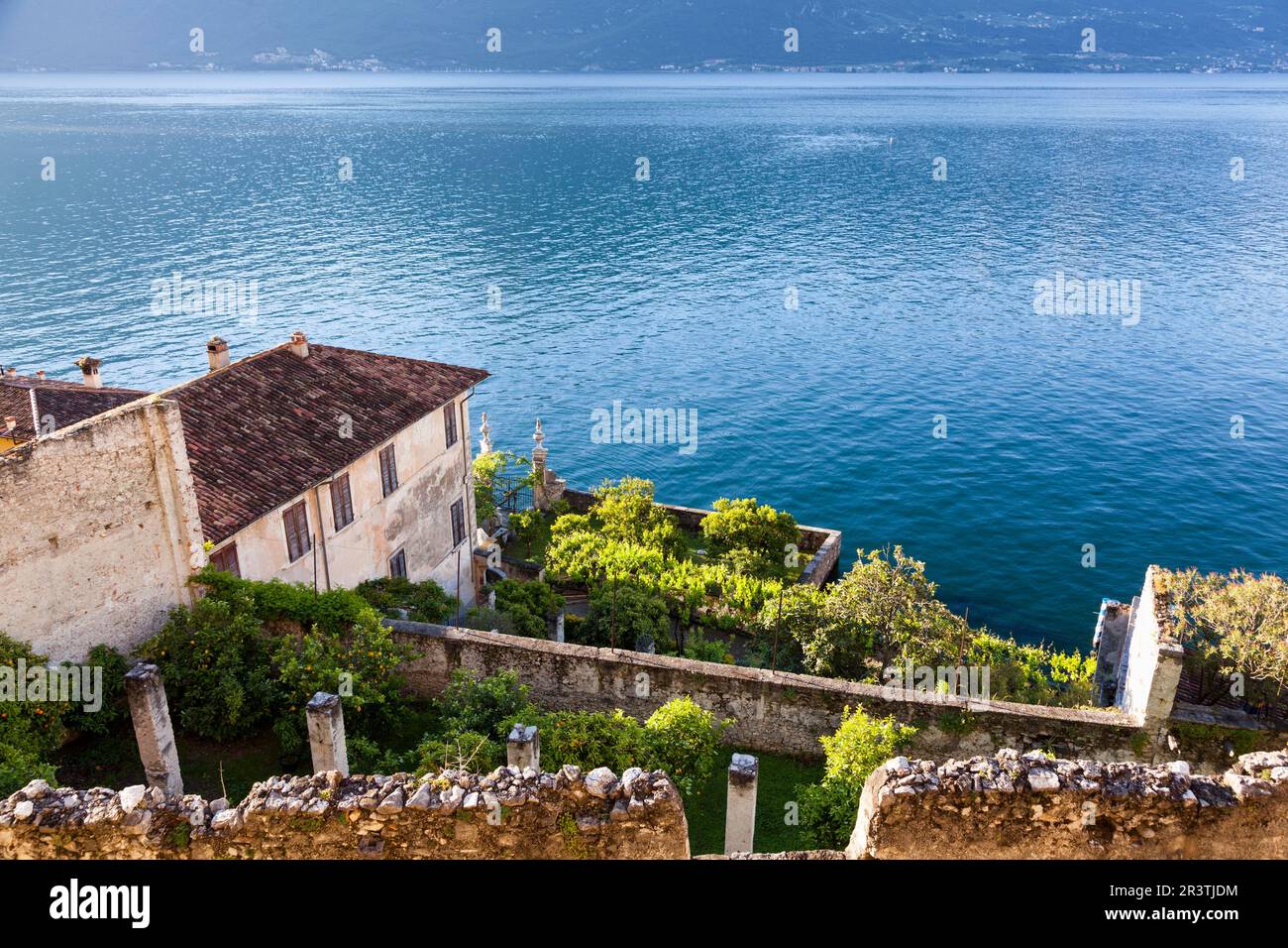 A villa on Lake Garda with remains of a historic limonaie, i.e. a ...