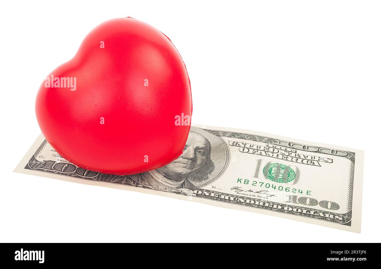 Dollars and heart Stock Photo - Alamy