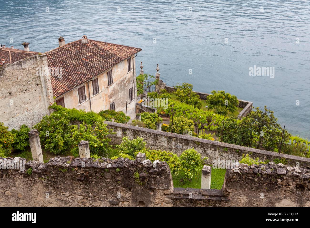 A villa on Lake Garda with remains of a historic limonaie, i.e. a ...