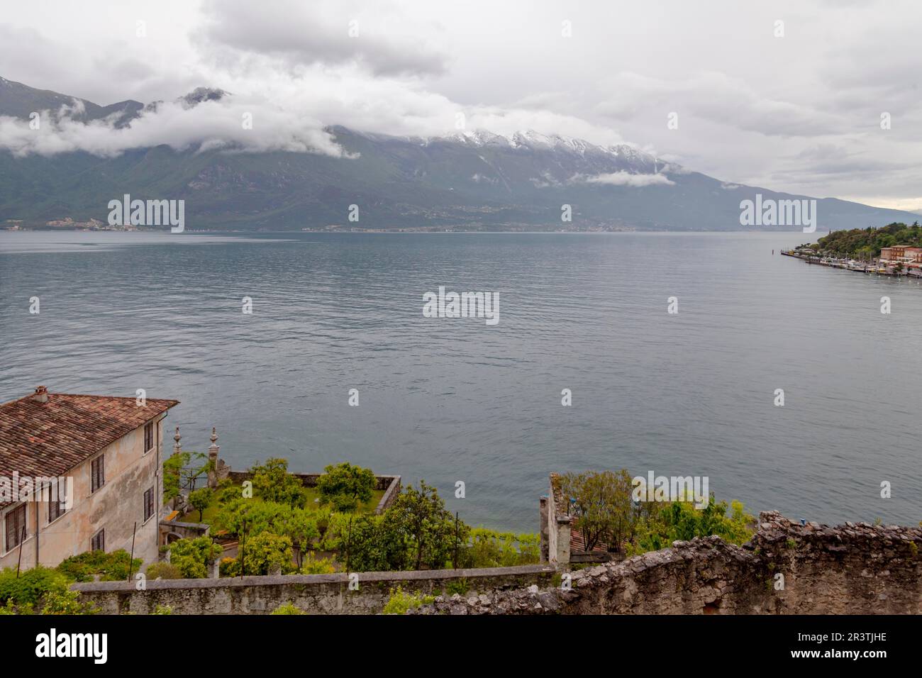 A villa on Lake Garda with remains of a historic limonaie, i.e. a ...