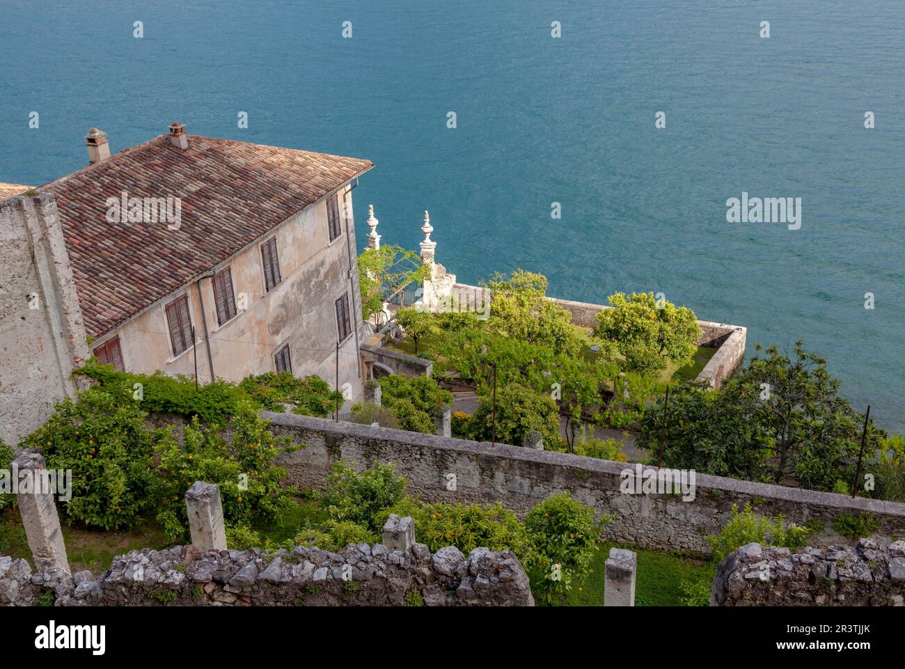 A villa on Lake Garda with remains of a historic limonaie, i.e. a ...