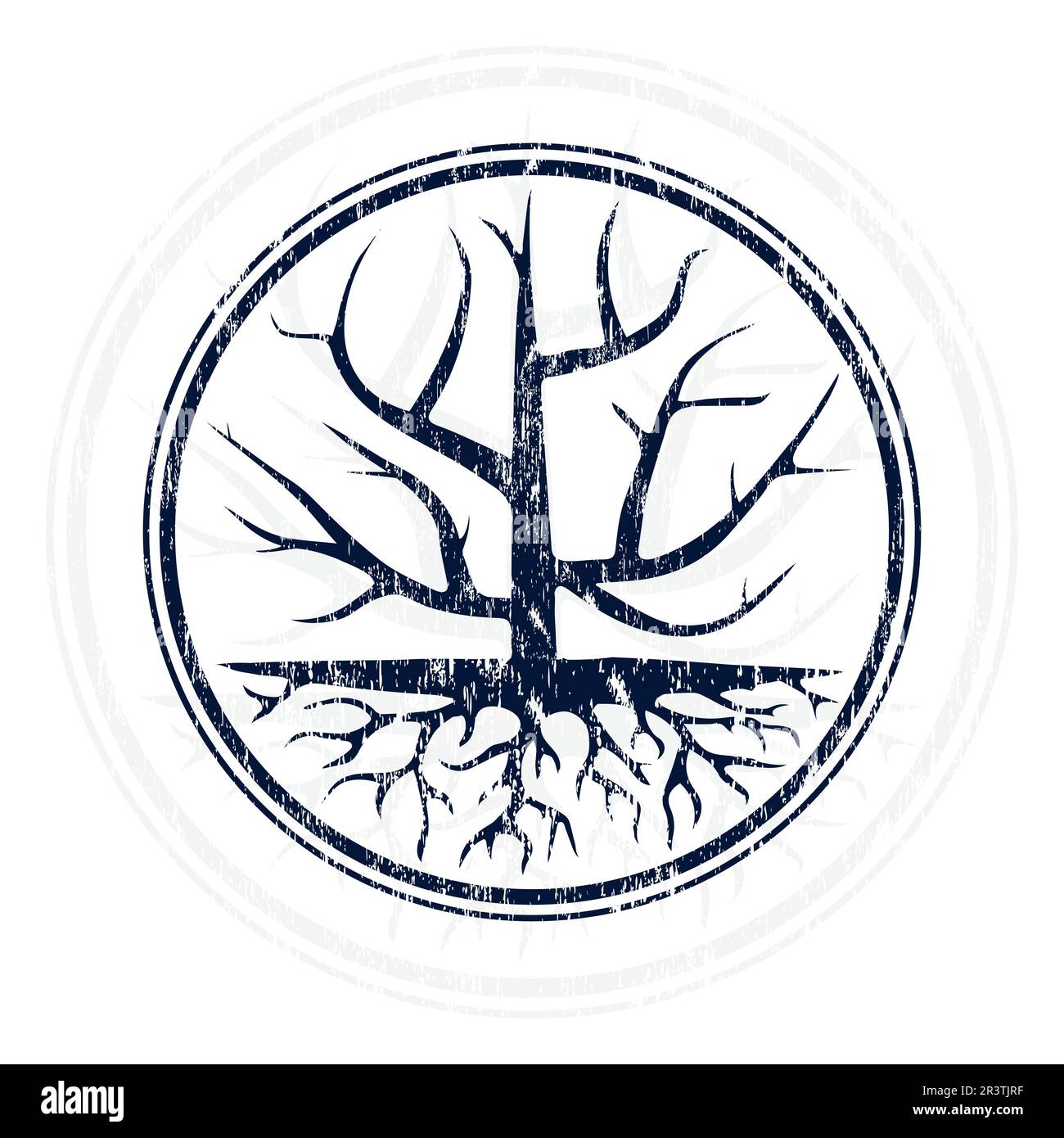 Black white circle tree Cut Out Stock Images & Pictures - Alamy