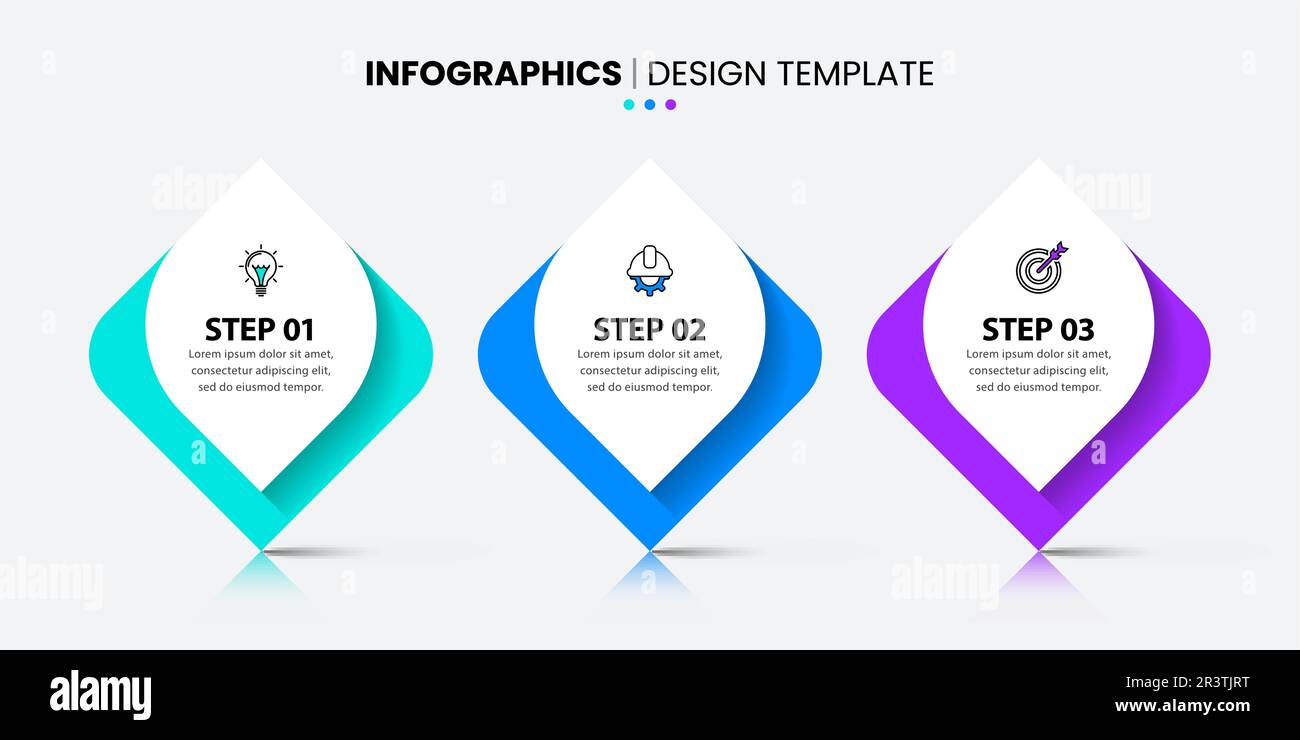 Infographic template with icons and 3 options or steps. Abstract shapes ...