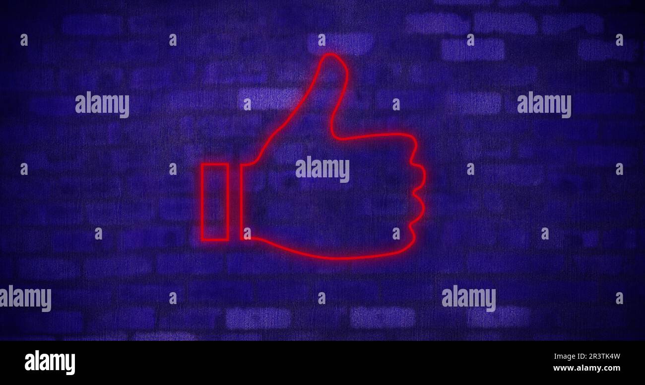 Neon red thumbs up hi-res stock photography and images - Alamy