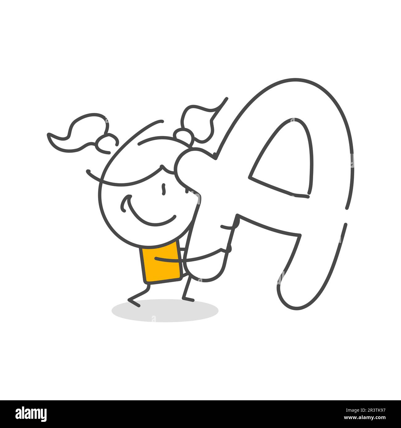 Stick figures. Alphabet. Isolated on white background. Hand drawn ...