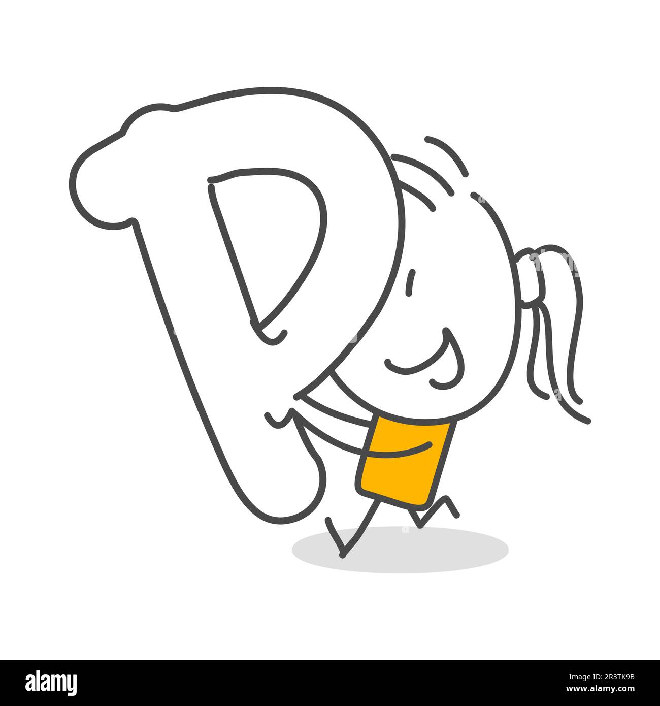 Stick figures. Alphabet. Isolated on white background. Hand drawn ...