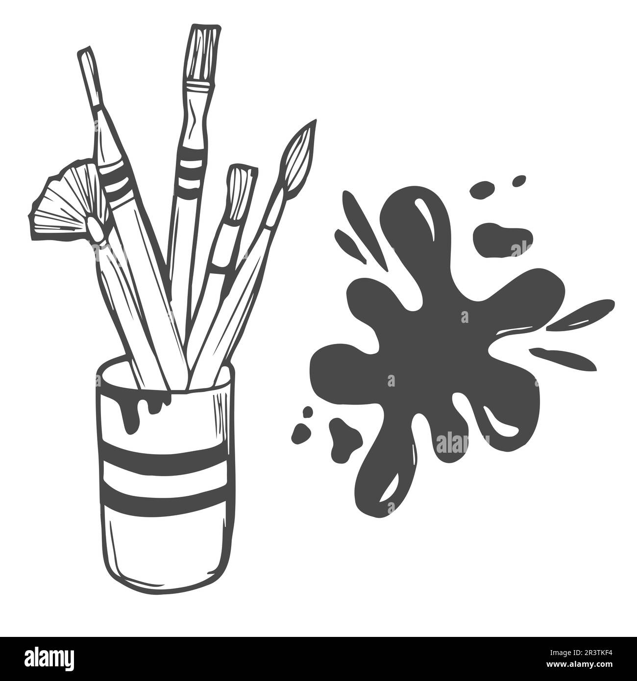 Paint Brushes Clip Art Black And White
