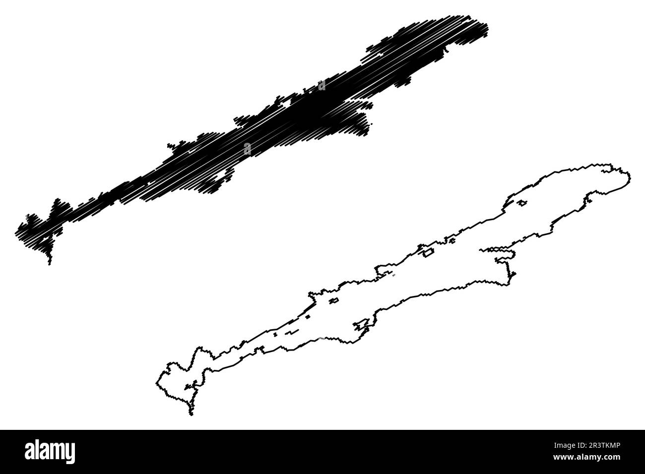 Lake Snasavatnet (Kingdom of Norway) map vector illustration, scribble ...