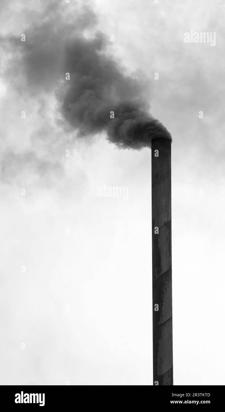 Chimney smokestack Black and White Stock Photos & Images - Alamy