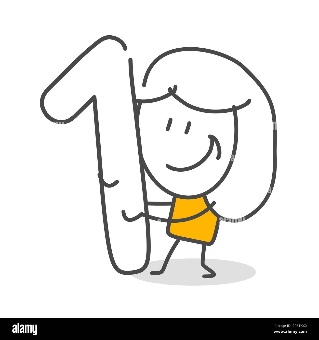 Stick figures. Numbers. Isolated on white background. Hand drawn Doodle ...