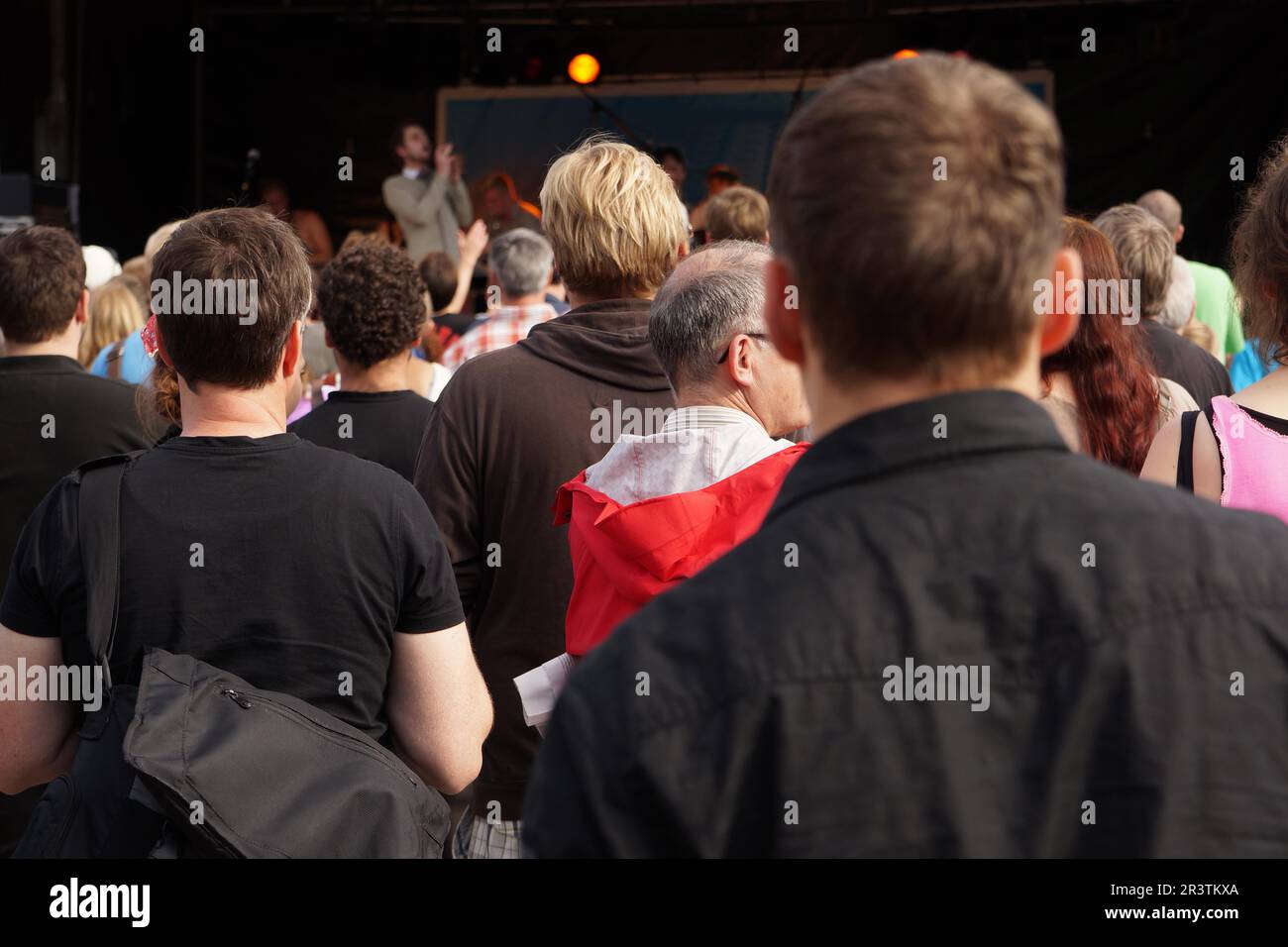 Faceless audience at an outdoor music festival Stock Photo - Alamy