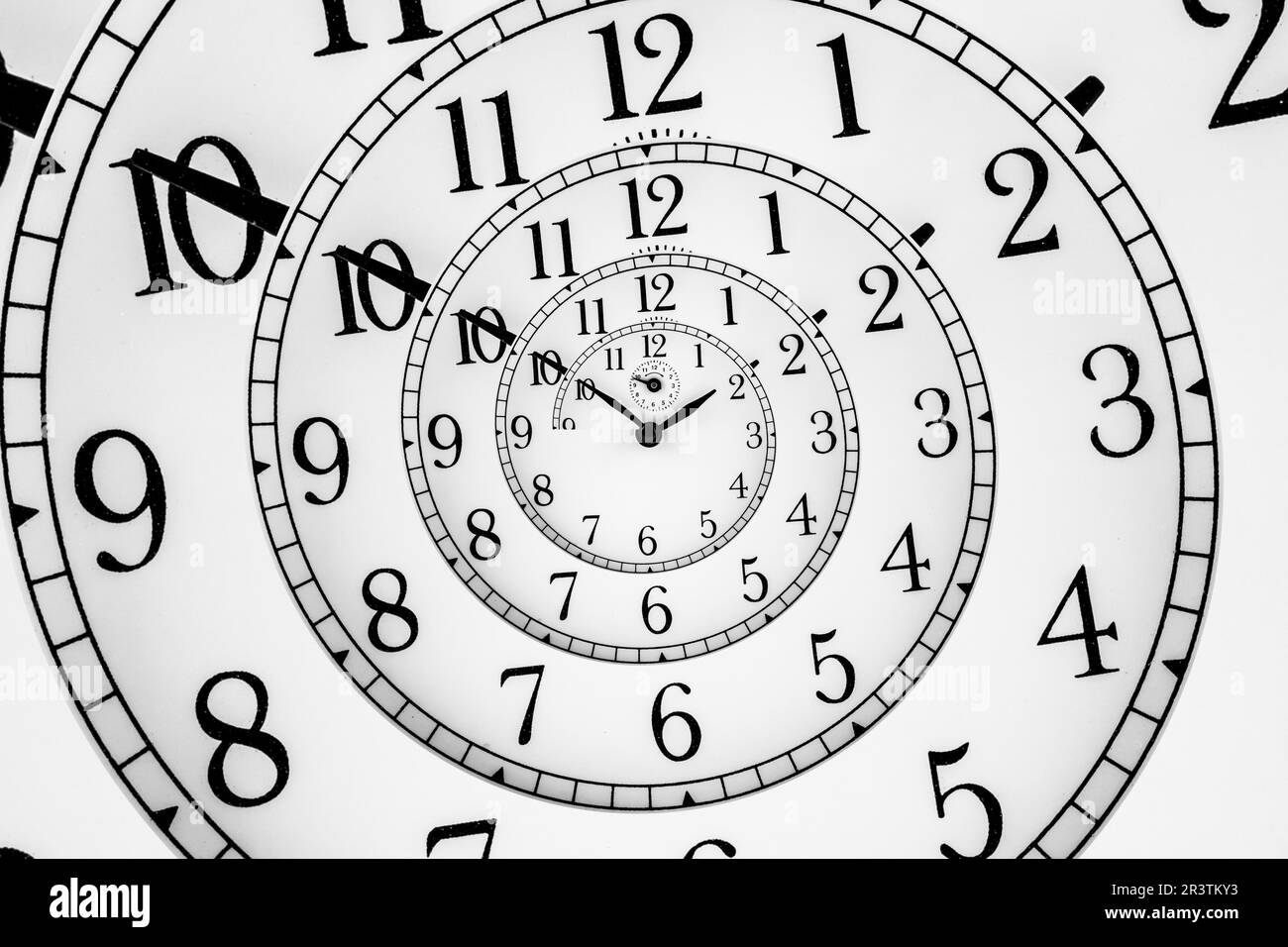 Detail of a used mechanical clock with hypnotic quadrant, very flexible ...