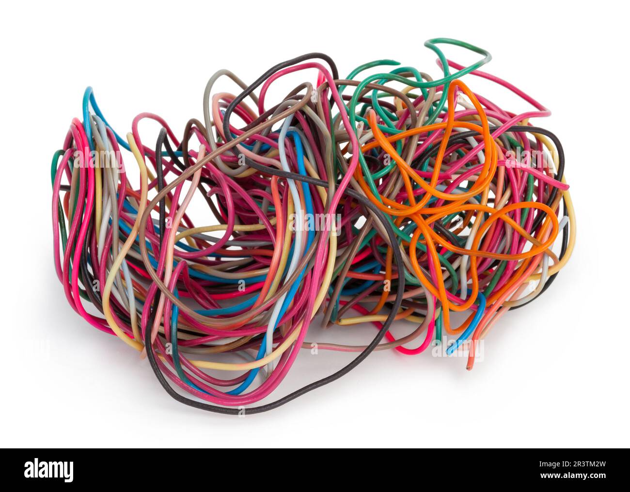 Tangled wire isolated on white Stock Photo - Alamy