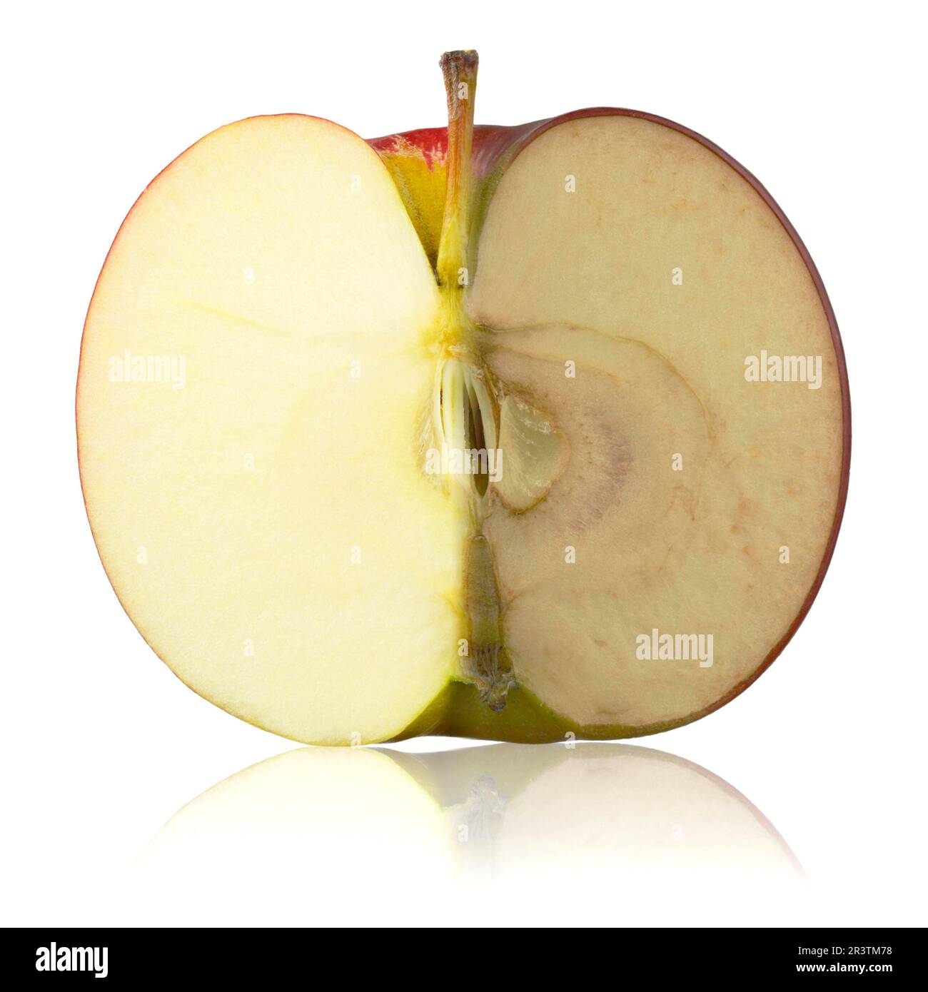 Apple fresh and old Stock Photo - Alamy