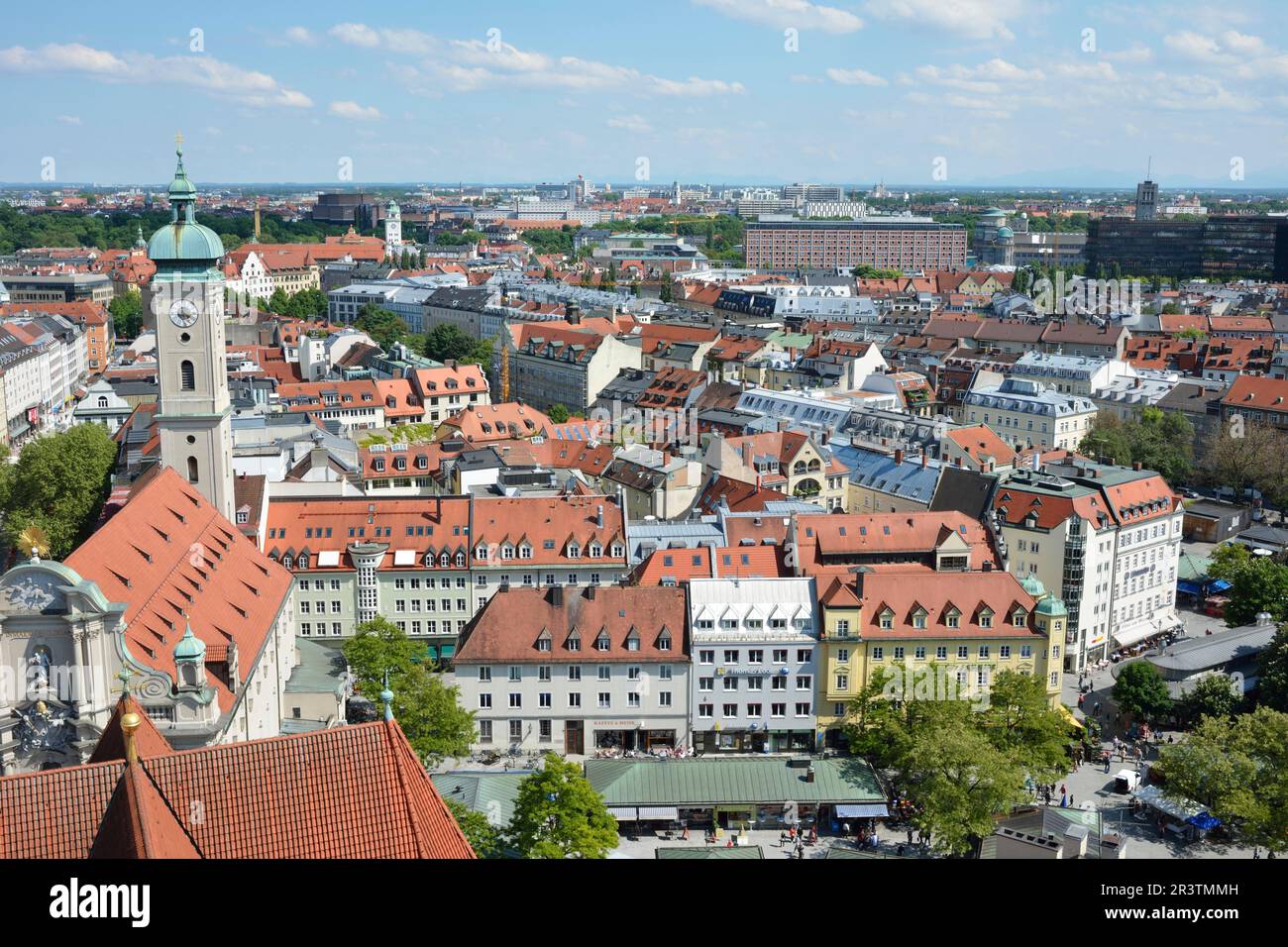 MUNICH, GERMANY, MAY 28: Aerial view over Munich, Germany on May 28 ...