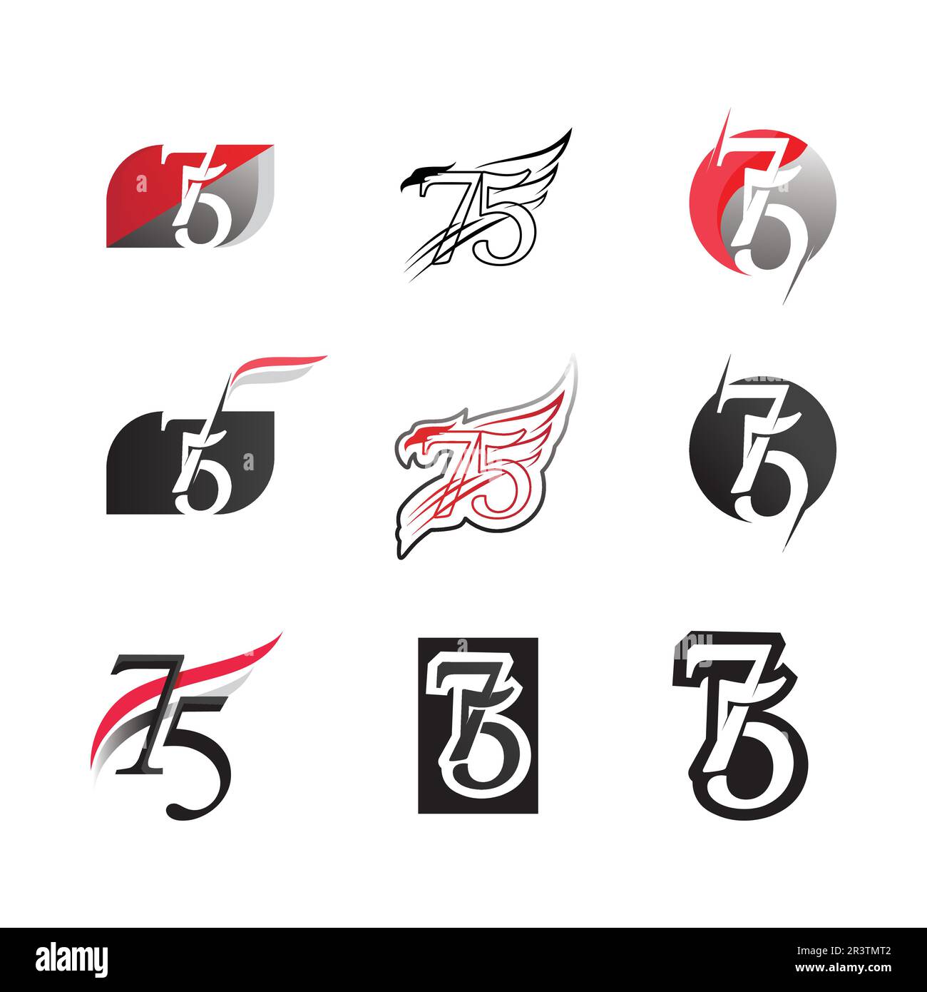 number 75 icon set logo design vector Stock Vector Image & Art - Alamy