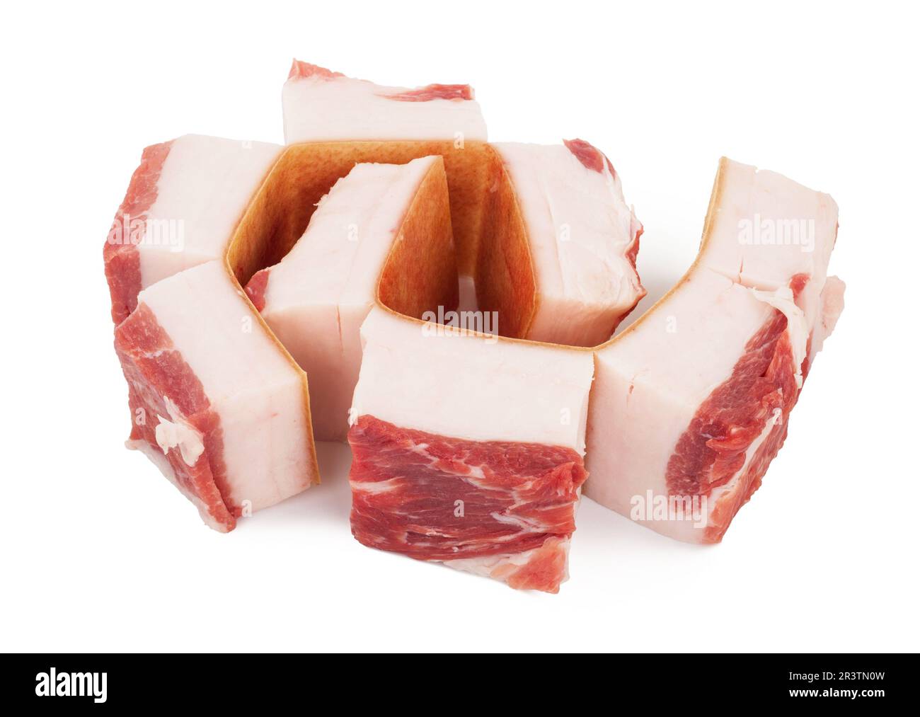 Pieces of lard Stock Photo - Alamy