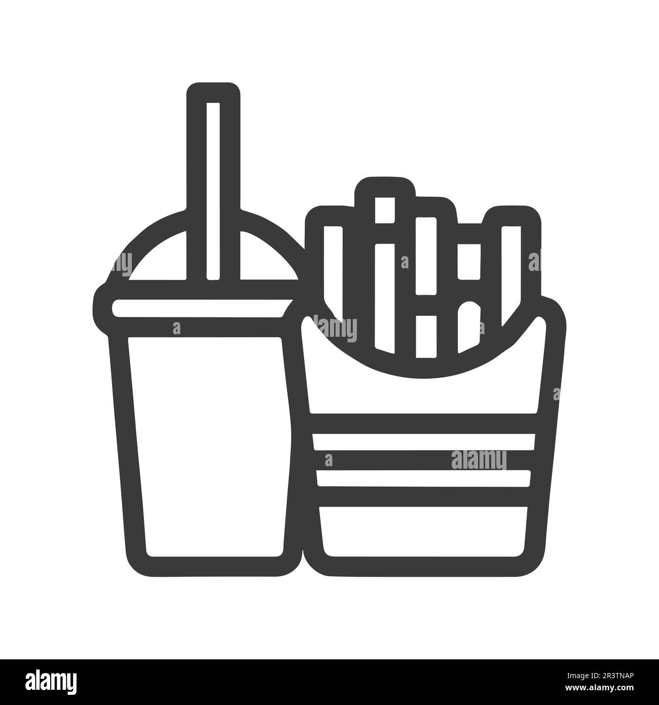 Fast food icon. Hamburger, french fries and soft drink glass, Symbols ...