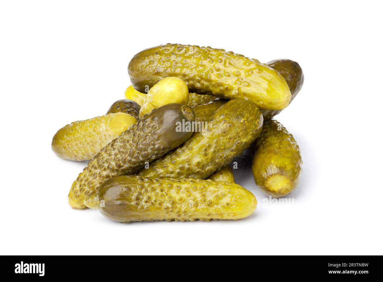 Pickled cucumbers on white background Stock Photo - Alamy