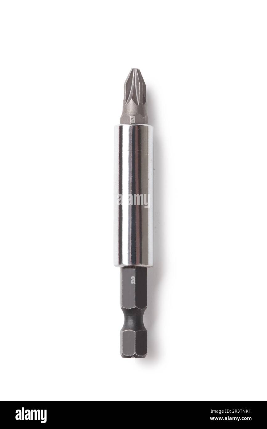 Screwdriver drill bits on white background Stock Photo - Alamy