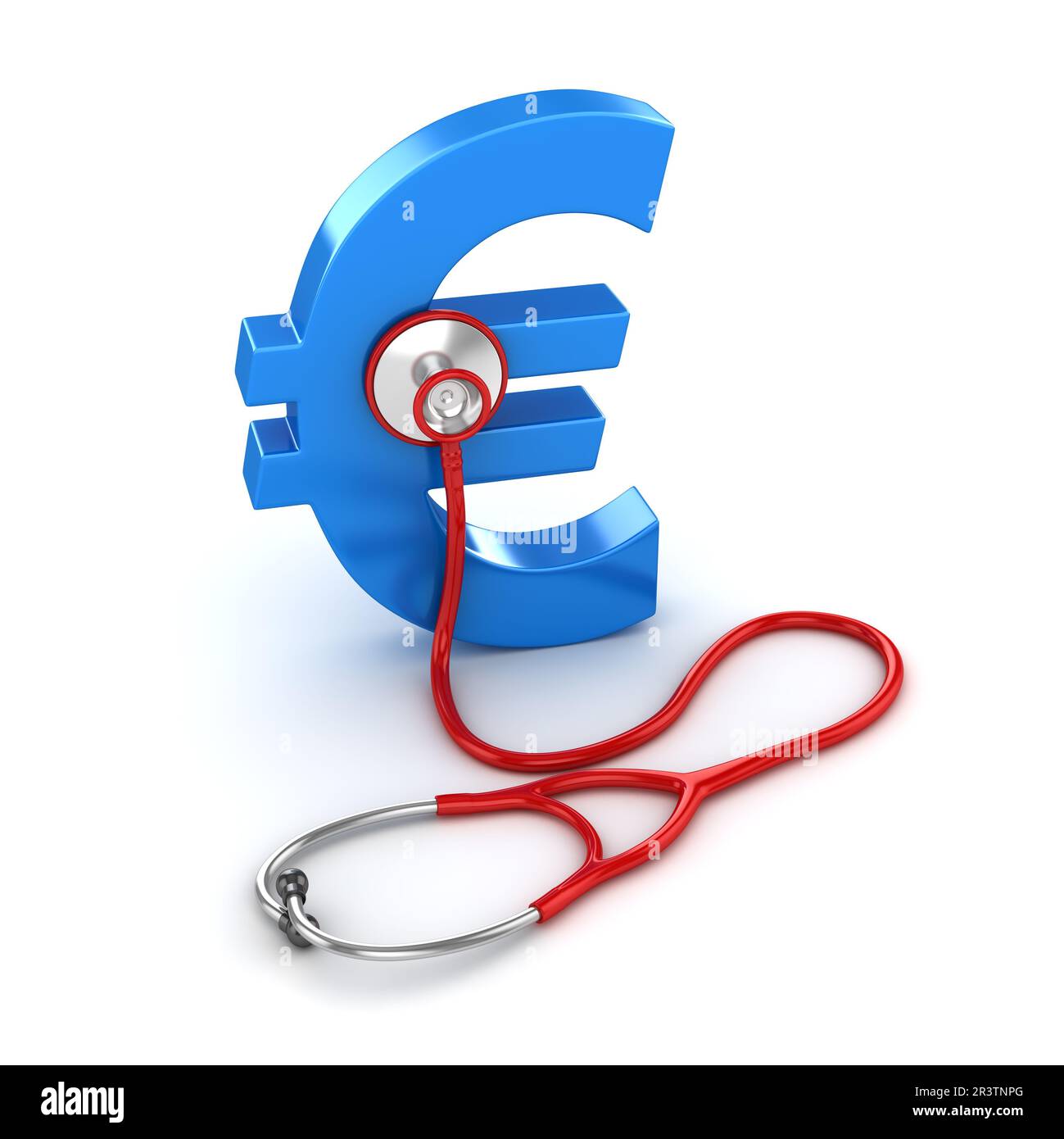 Blue Euro Symbol and Red Stethoscope Stock Photo - Alamy